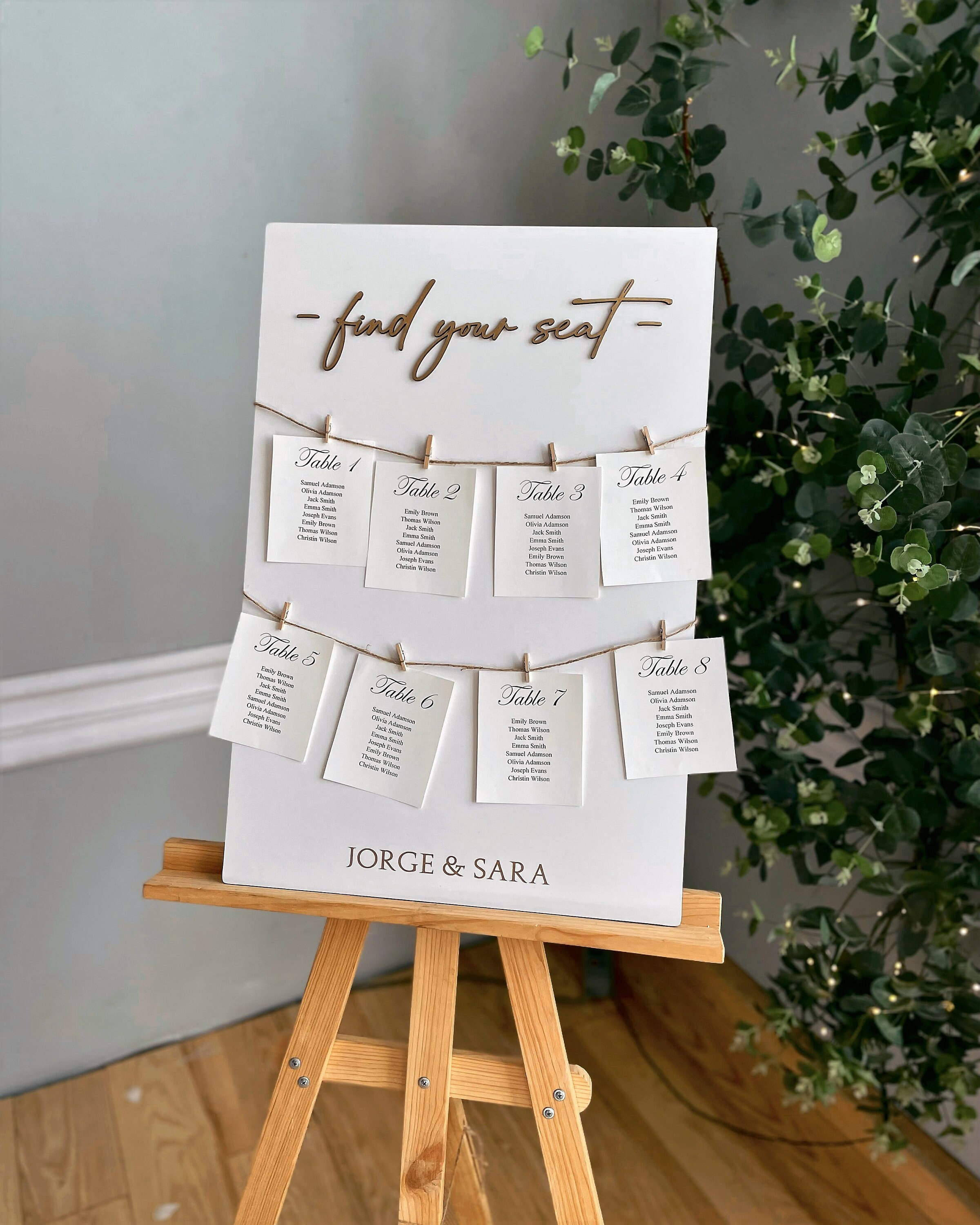 Custom Seating Chart, Wooden Seating Chart, Elegant Wedding Table ...