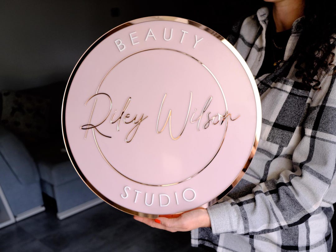 Custom Acrylic Business Logo Sign for Salon, Office Storefront, Wall ...