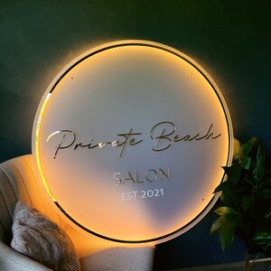 Led Light Sign for Business Custom Salon Logo Business Sign Backlit ...