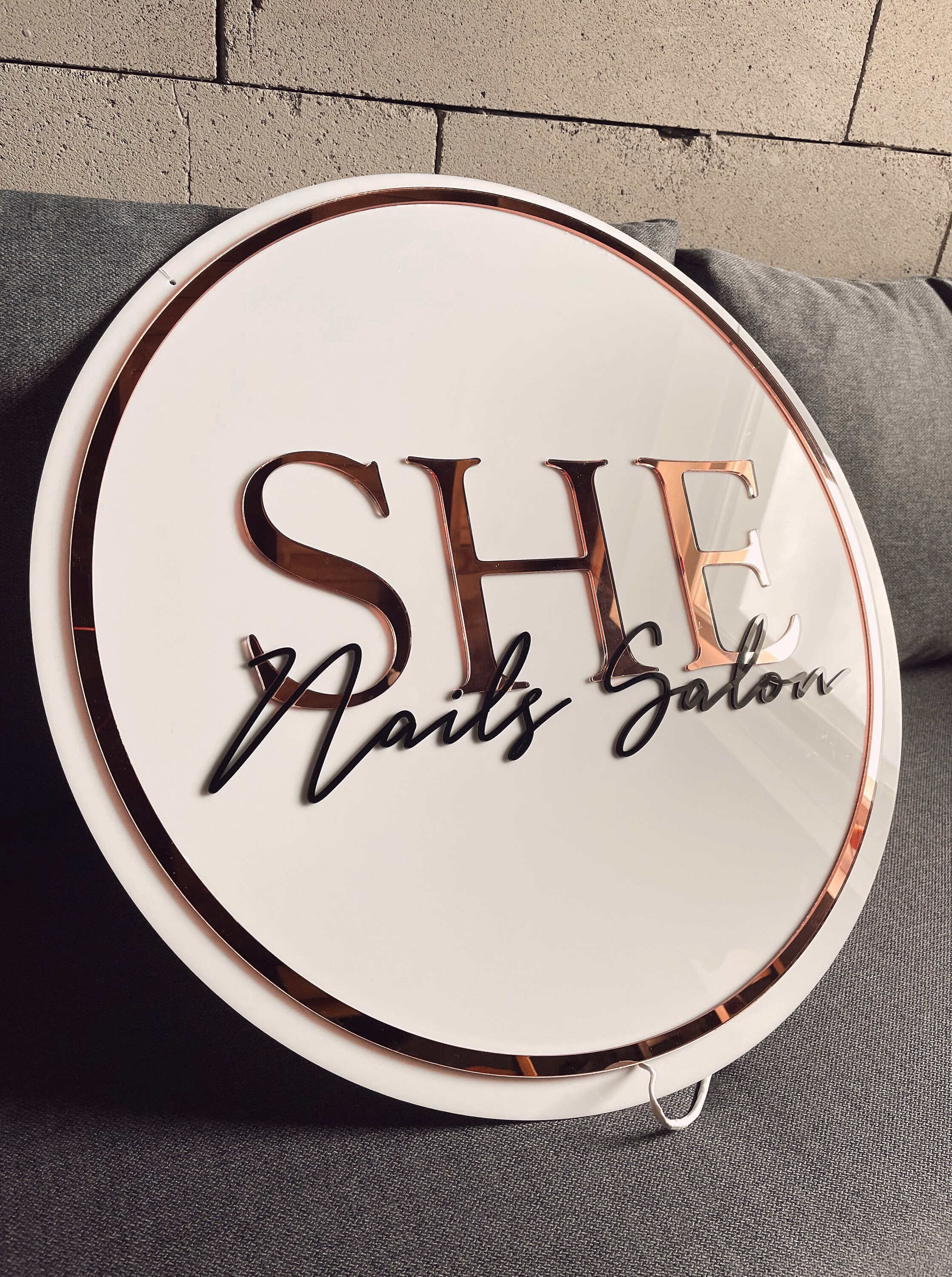 Custom Business Sign Acrylic Logo Sign Circle Salon Sign - Etsy Australia