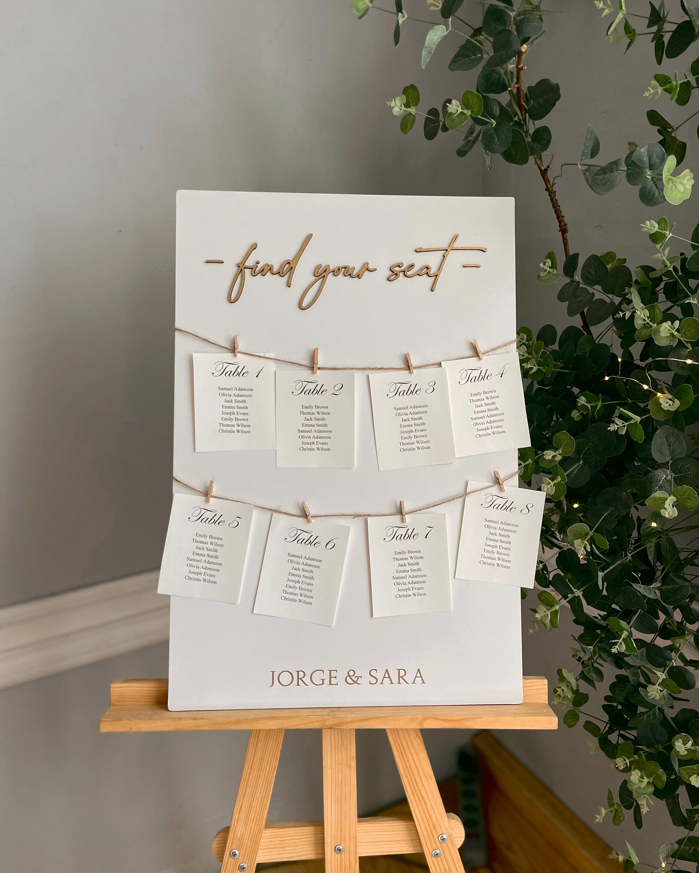 Custom Seating Chart, Wooden Seating Chart, Elegant Wedding Table ...