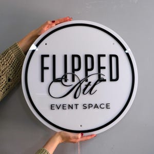 Custom Business Logo Sign, Blush Wall Decor, 3D Acrylic Sign, Office ...