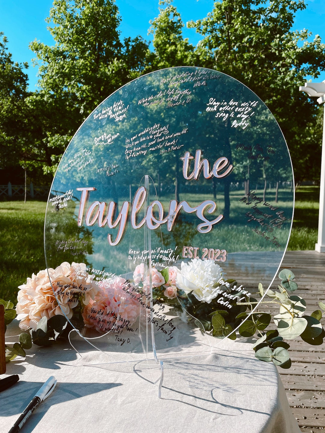 Acrylic Wedding Guest Book Alternative Guestbook Sign Rose - Etsy Australia