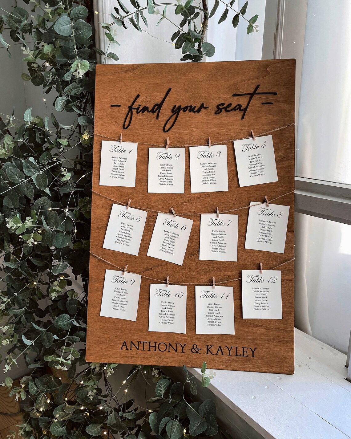 Custom Seating Chart, Wooden Seating Chart, Elegant Wedding Table ...