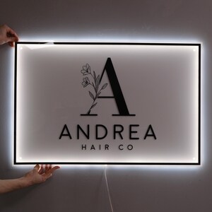 Custom Business Sign, Led Salon Logo Sign, Neon Business Logo ...