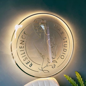 Custom Led Sign Logo Round Logo Sign for Business Beauty - Etsy