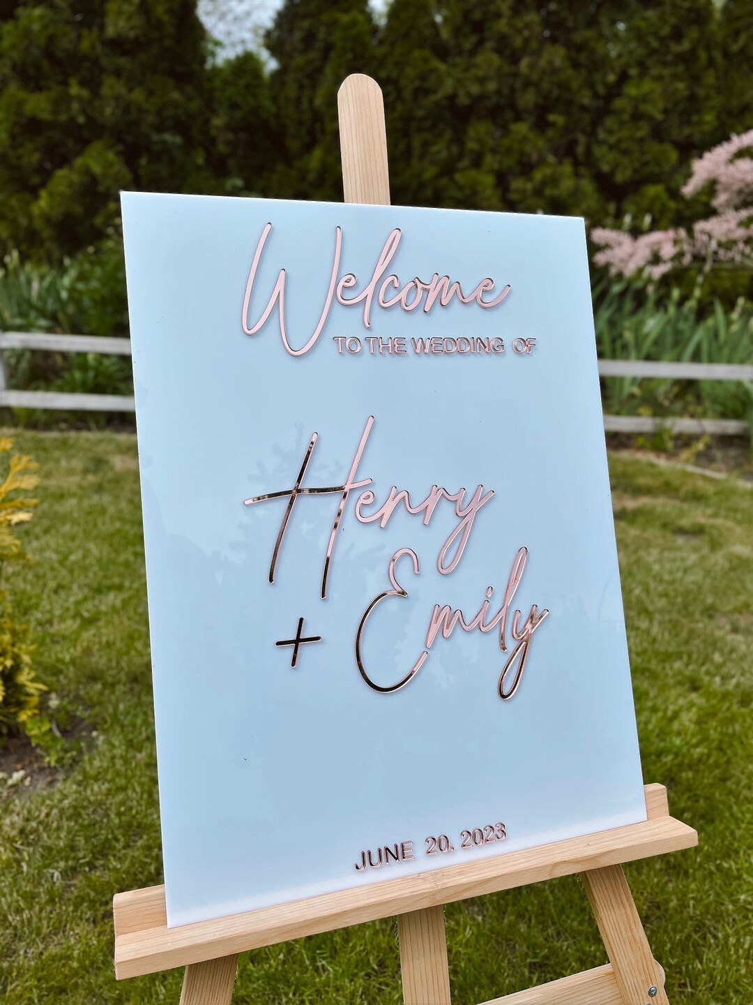 Wedding Acrylic Sign Personalized Acrylic Welcome Sign Engagement ...