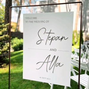 Wedding Acrylic Personalized Sign White Acrylic Welcome Sign - Etsy