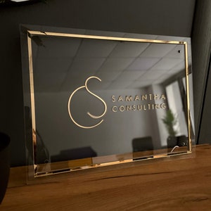 Acrylic Business Sign, Company Name Signage, Wall Logo Sign for Office ...