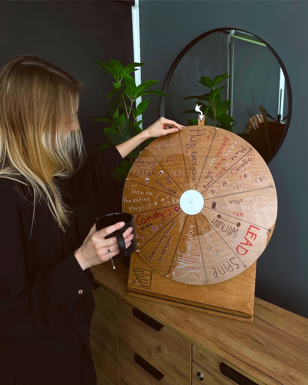 Personalized Game Wheel, Wooden Spin Wheel, Custom Wedding Game, Family ...