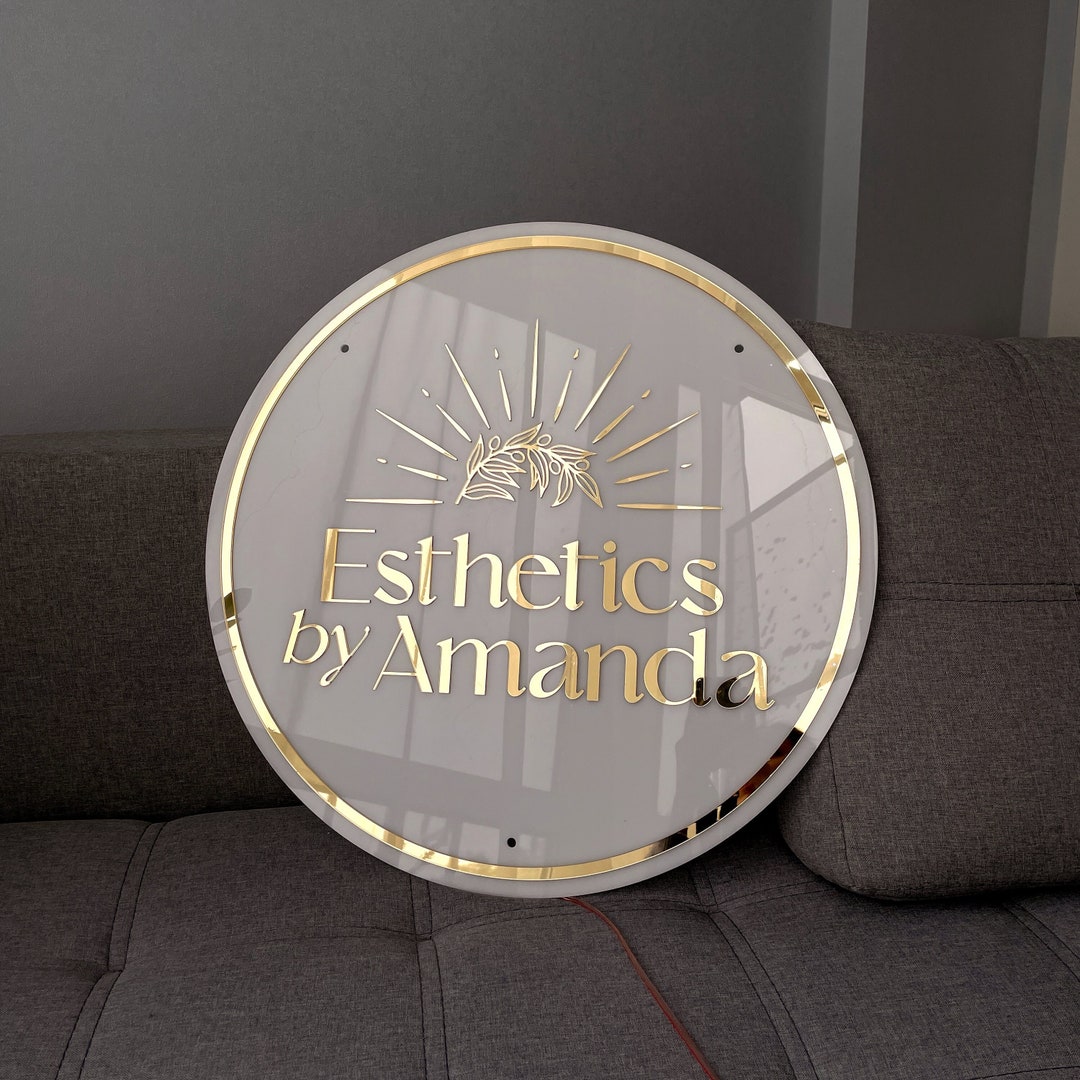 Round Acrylic Logo Sign, Custom Signage for Business, Round Company ...