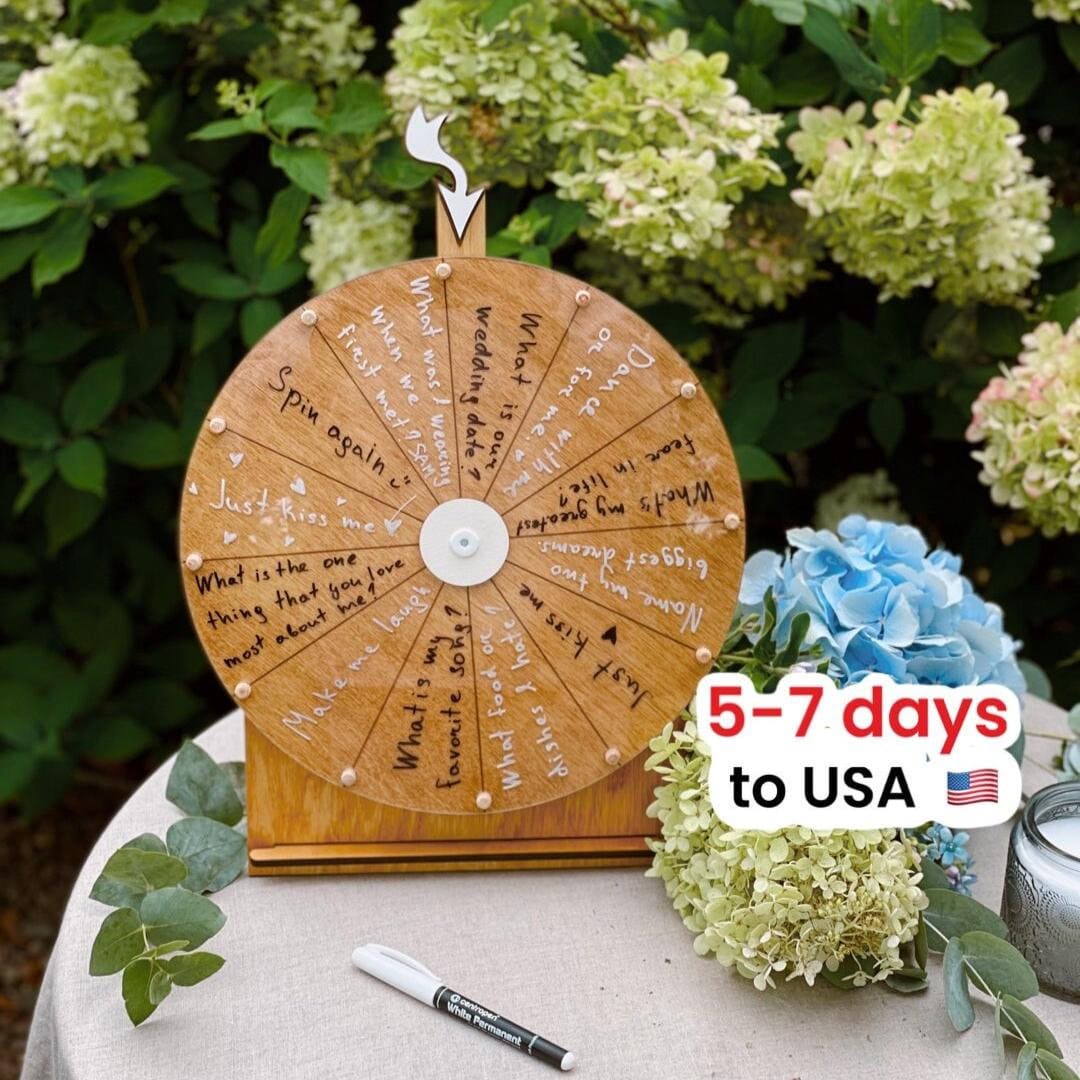 Wedding Custom Game, Spin Wheel Game Dry Erase, Fun Family Game ...