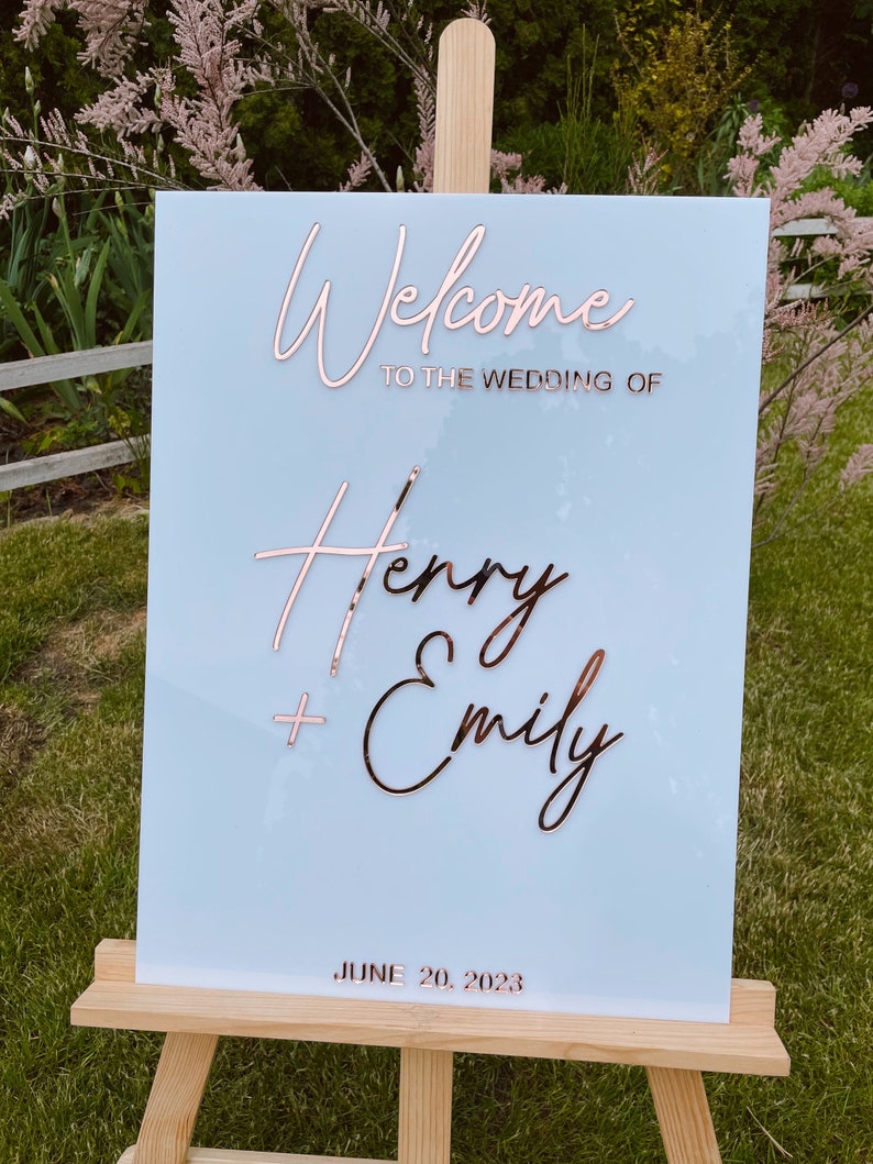Wedding Acrylic Personalized Sign White Acrylic Welcome Sign - Etsy