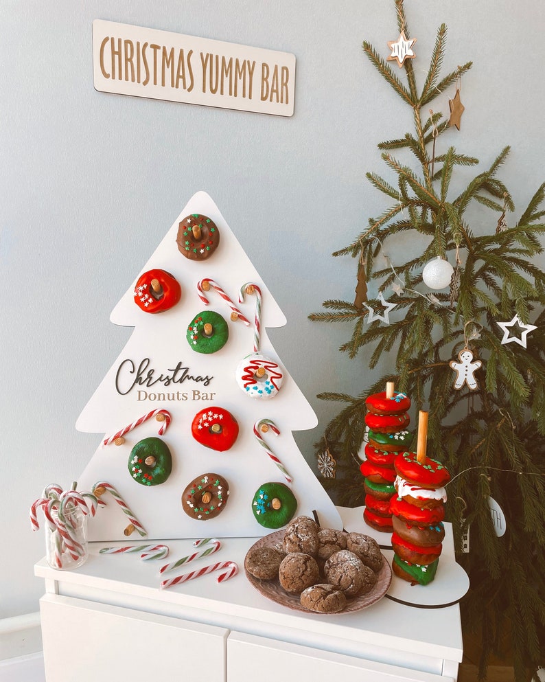 Christmas Donut Stand, Personalized Christmas Tree Donut Wall, Winter ...