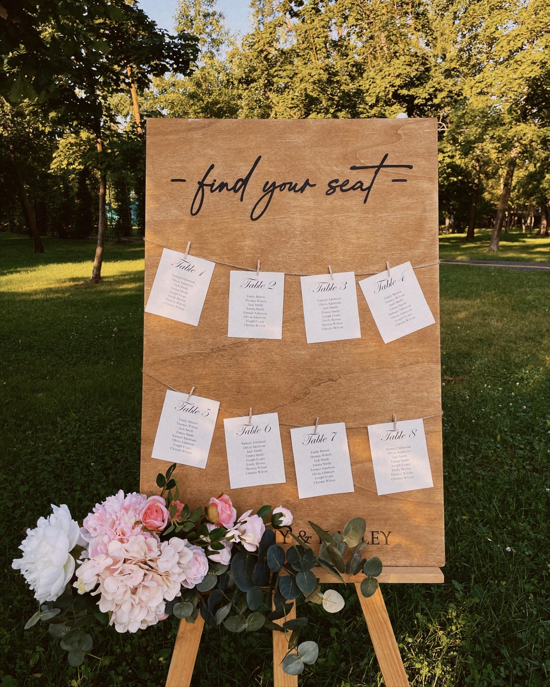 Custom Wedding & Party Seating Chart, Wooden Seating Chart Sign, Rustic ...
