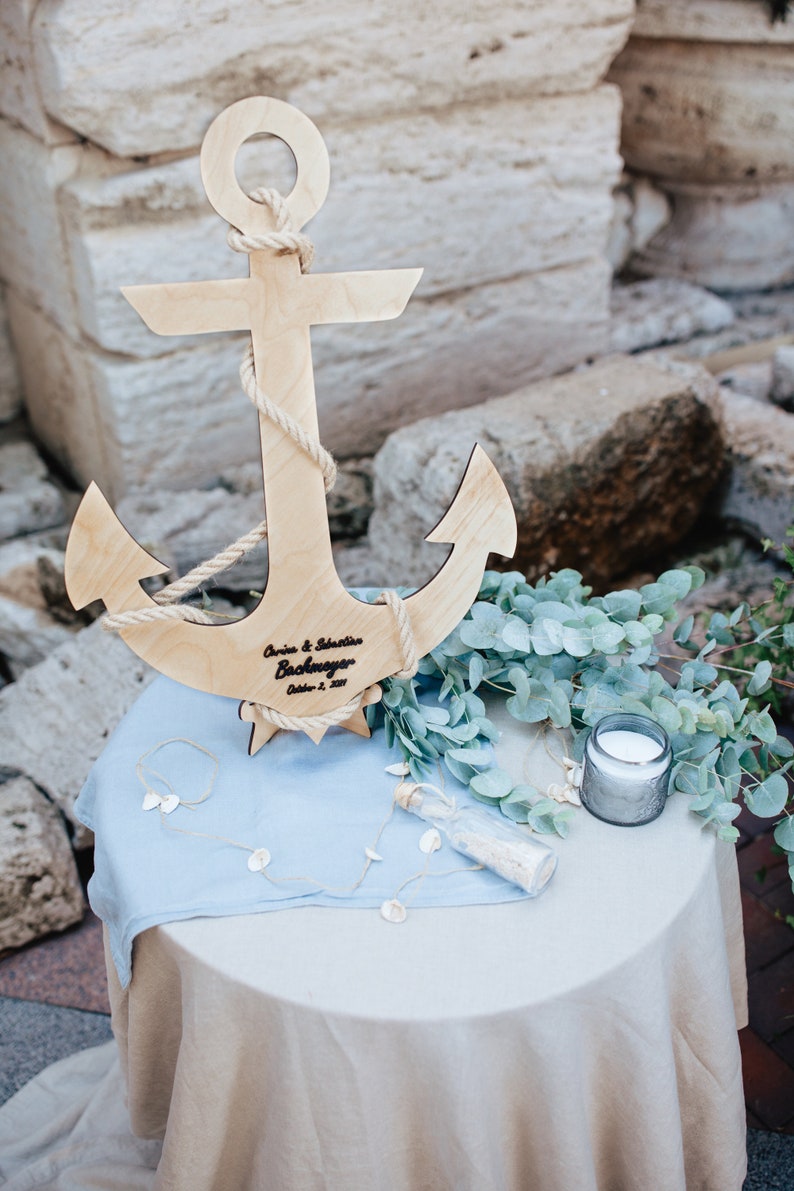 Anchor Wedding Guest Book Nautical Wedding Sign Navy Wedding - Etsy