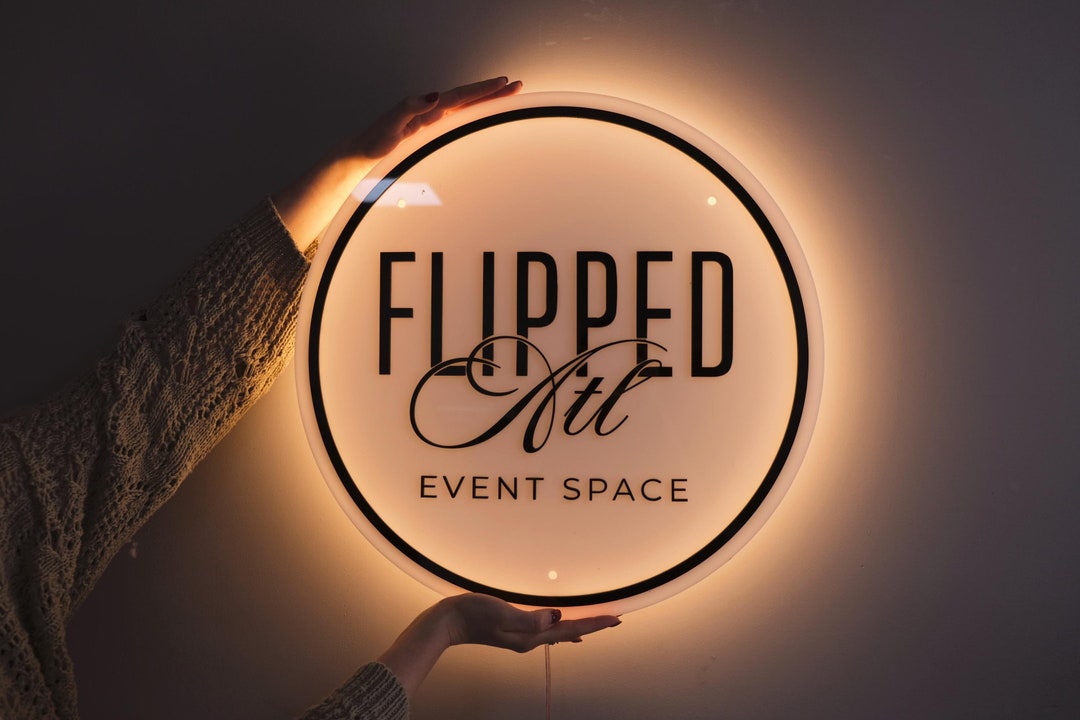 Office Neon Sign, Backlit Business Logo, Agency Reception Wall Decor ...