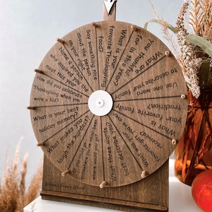 Thanksgiving Game, Wooden Spinning Wheel, Personalized Family Activity ...