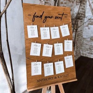 Custom Seating Chart Wedding, Personalized Seating Table Sign, Wooden ...