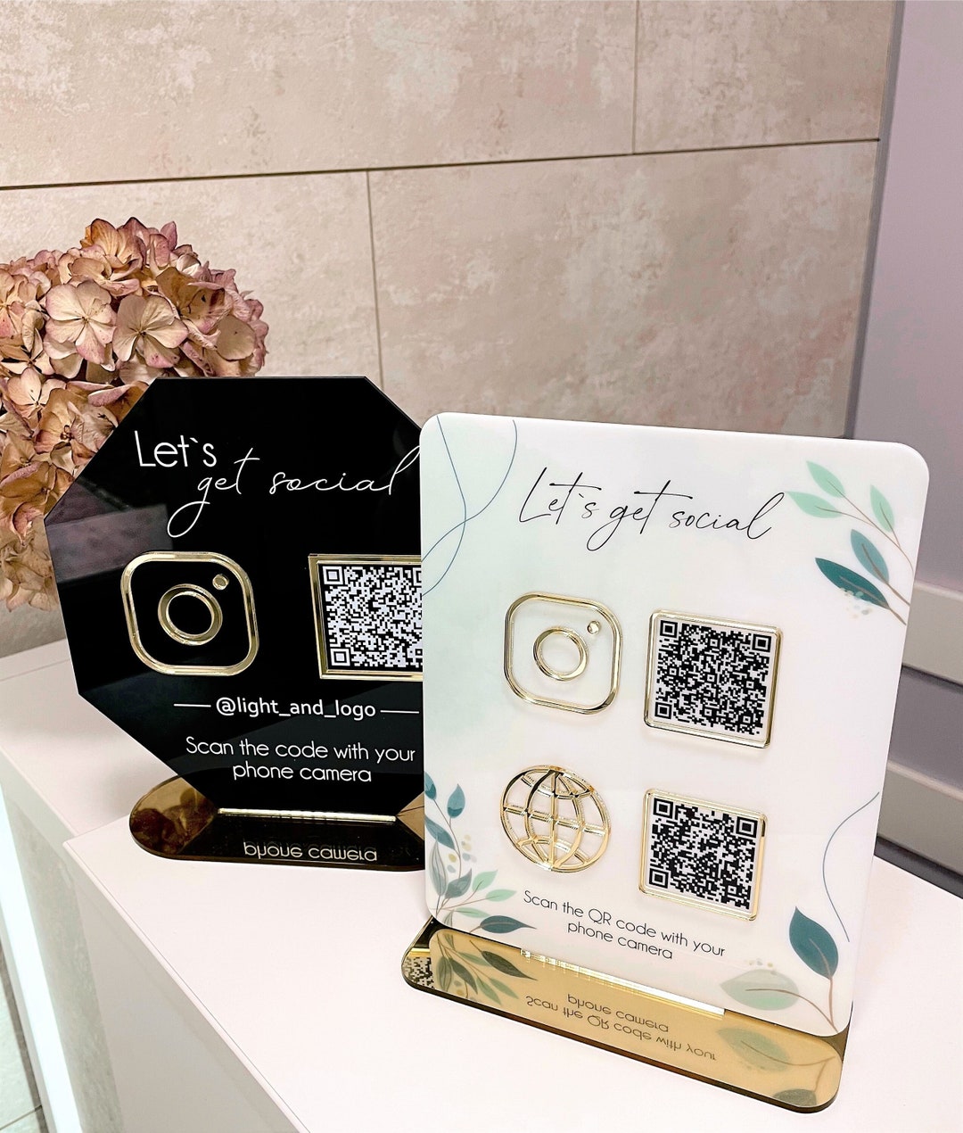 Custom QR Code Wifi Sign, Scan to Pay Sign, Social Media Sign, Hexagon ...