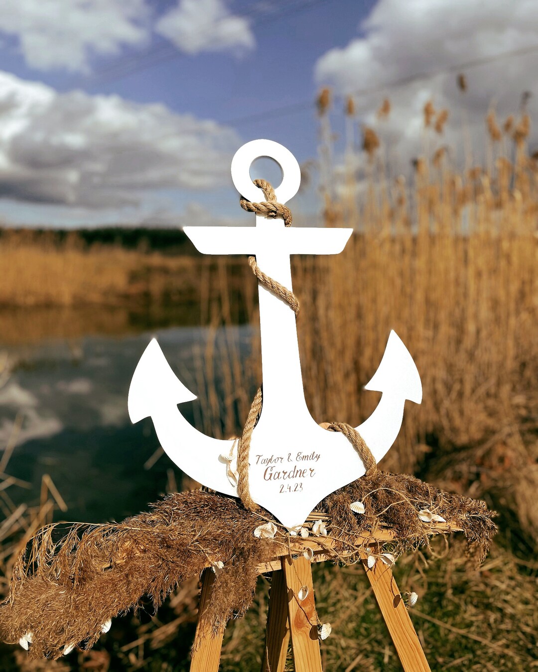 Anchor Wedding Guest Book Nautical Wedding Sign Navy Wedding - Etsy