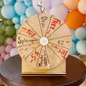 Thanksgiving Game, Wooden Spinning Wheel, Personalized Family Activity ...