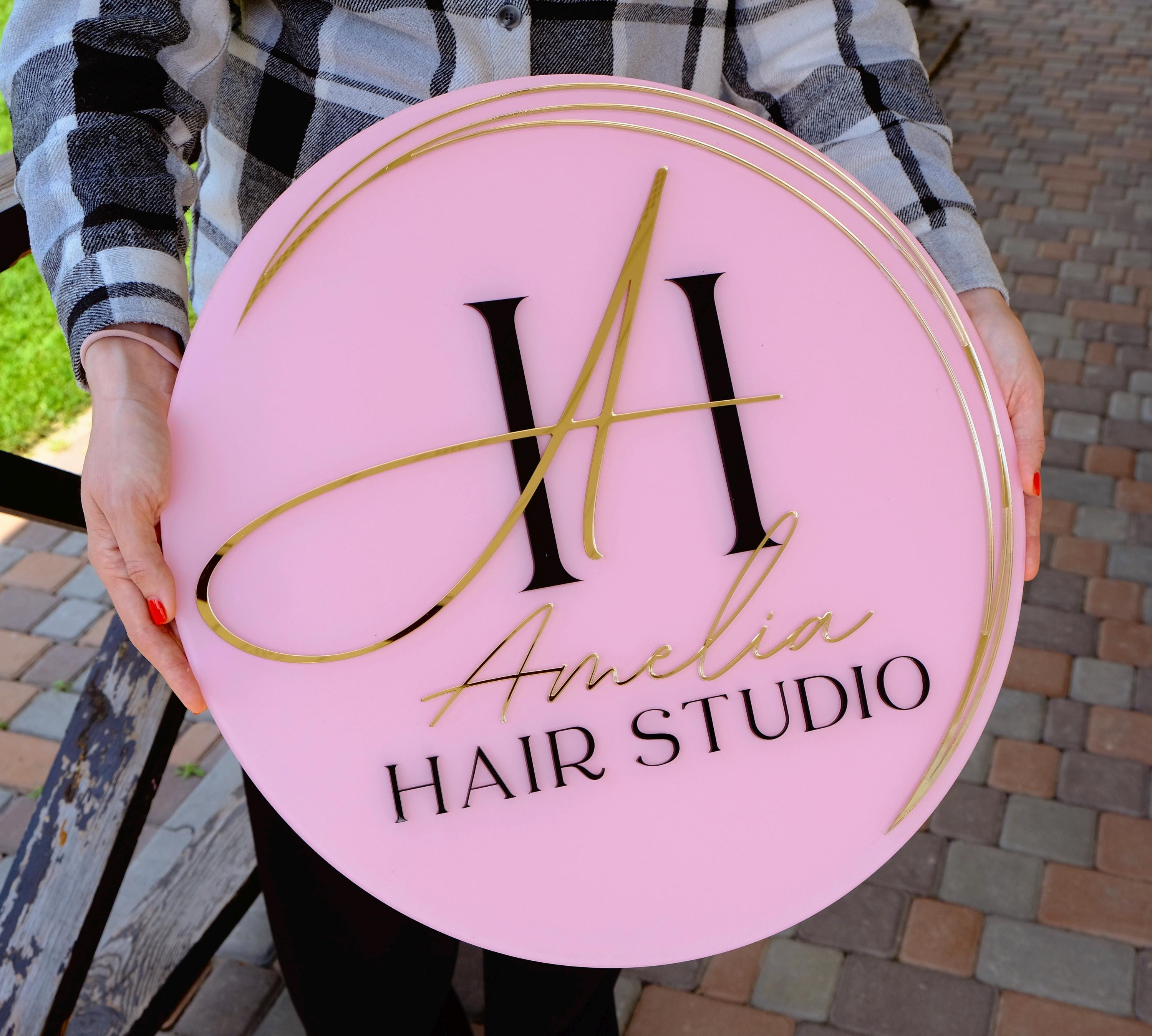 Custom Business Logo Sign, Blush Wall Decor, 3D Acrylic Sign, Office ...