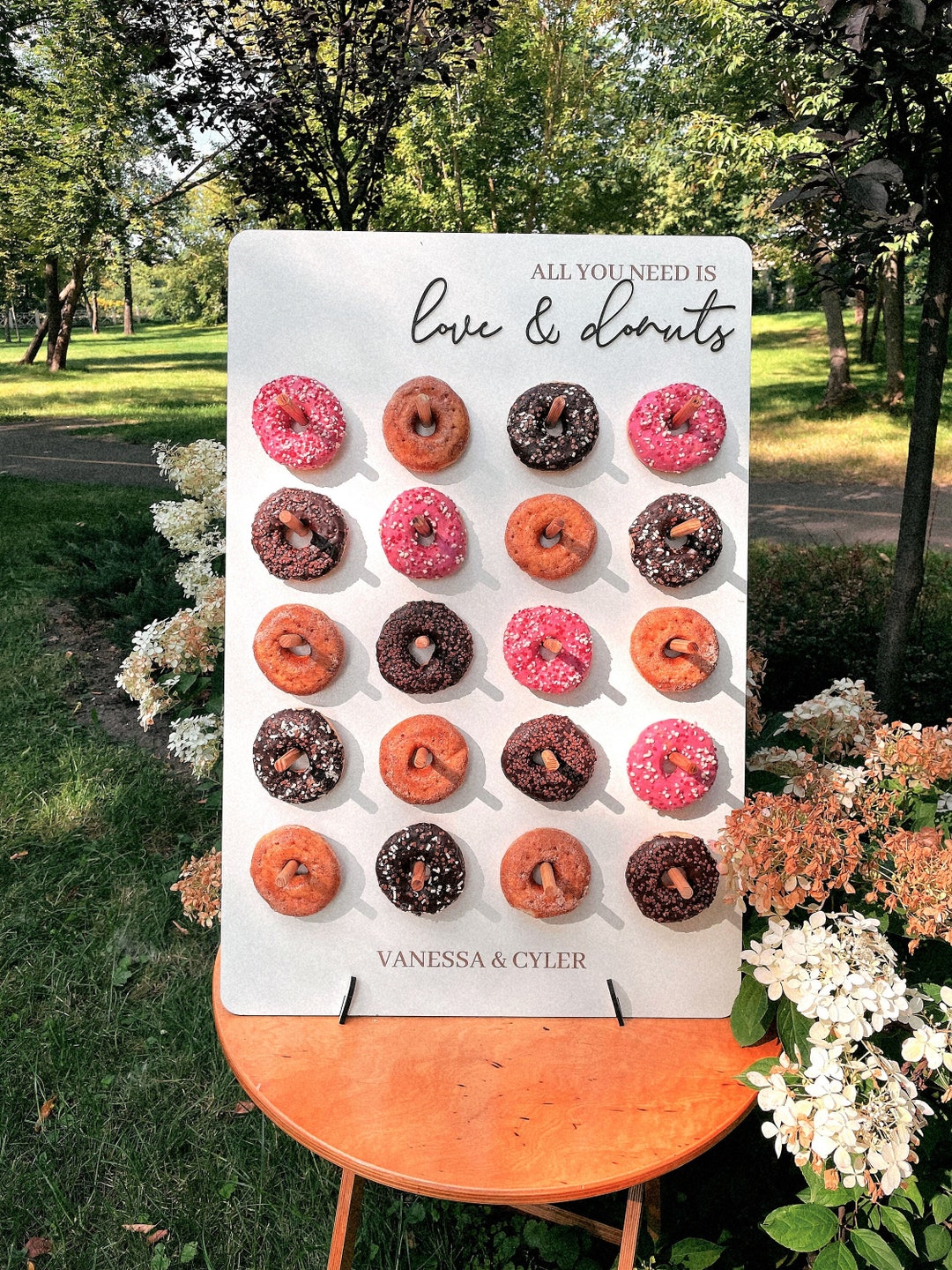 Personalized Donut Wall Wedding Stand, Birthday Donut Decor, Custom ...