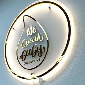 Neon Light up Business Sign, Acrylic Custom Logo Sign, 3D LED Logo ...