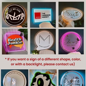 Round Acrylic Logo Sign Custom Signage for Business Round Company Logo ...