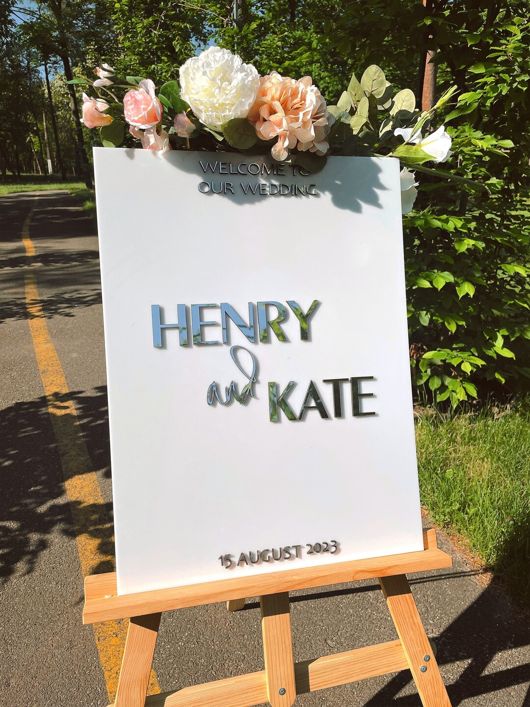 Wedding Acrylic Sign Silver Welcome Sign Minimalist White - Etsy