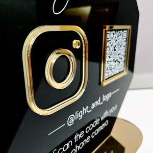 QR Code Social Media Sign, Scan to Pay Sign Business Acrylic, Custom ...