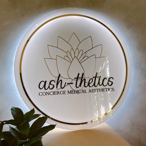 Custom Led Sign Logo Round Logo Sign for Business Beauty - Etsy