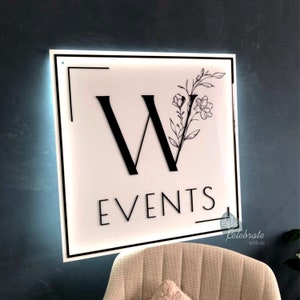 Custom Business Sign, Led Salon Logo Sign, Neon Business Logo ...