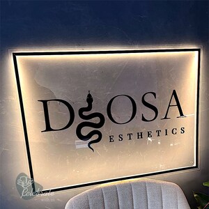 LED Business Logo Salon Reception Signage Neon Office Logo Sign Wall ...