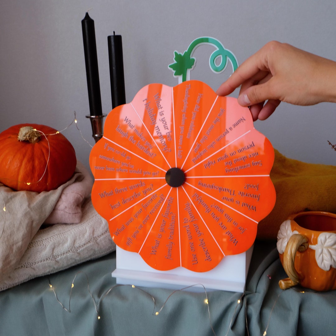 Thanksgiving Spin the Wheel Game for Family, Pumpkin Party Decor ...