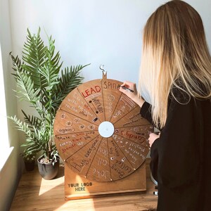 Thanksgiving Game, Wooden Spinning Wheel, Personalized Family Activity ...