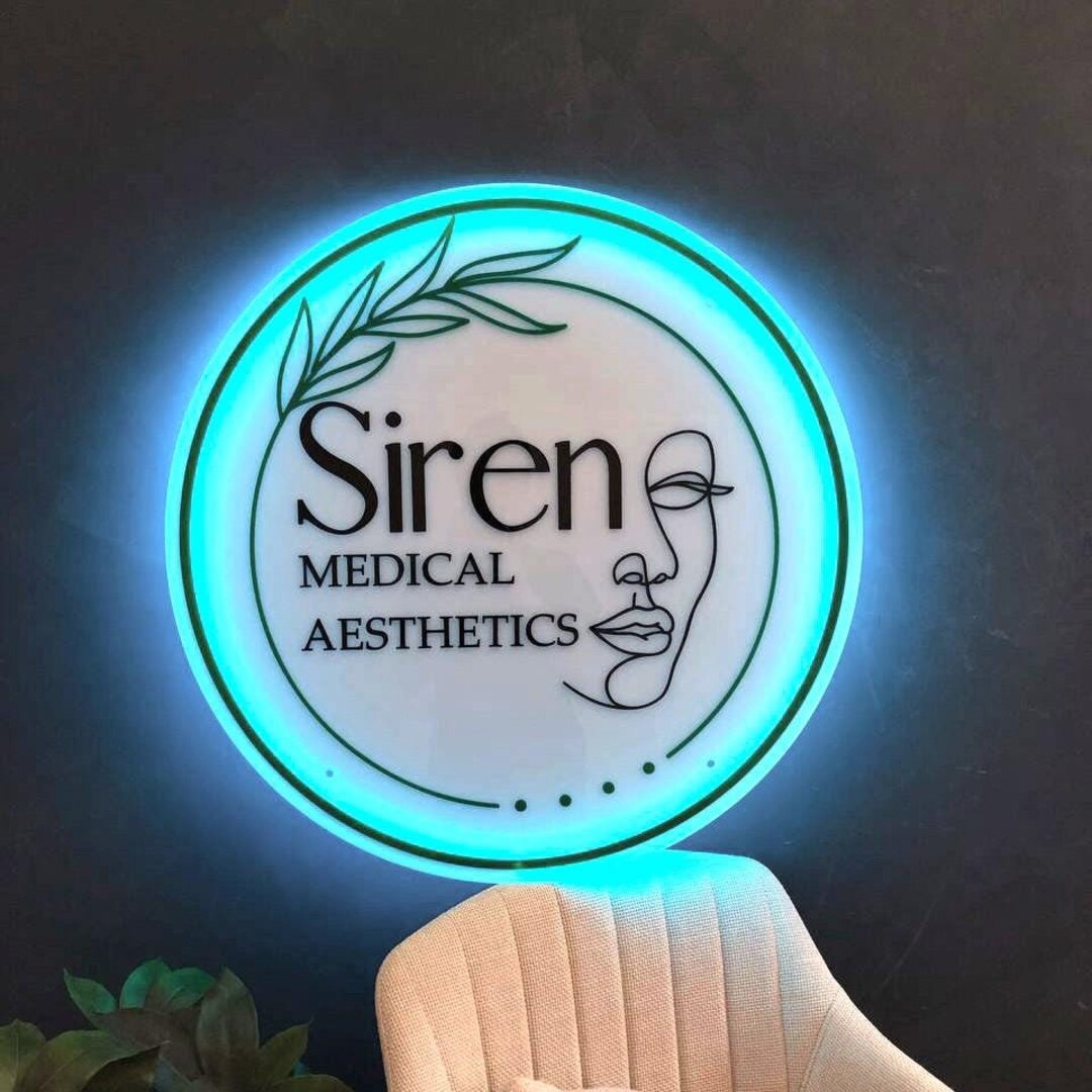 Salon Logo Sign With Light, Wall Aesthetic Decor, Neon Signs for ...