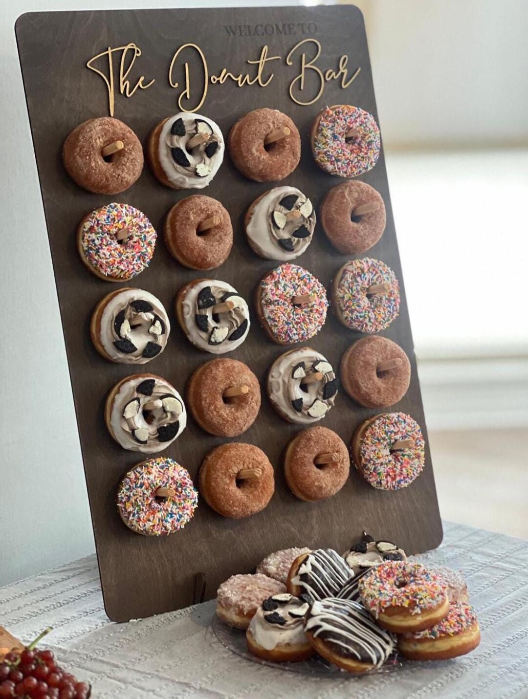 Personalized Wooden Donut Wall for Wedding, Custom Donut Stand ...