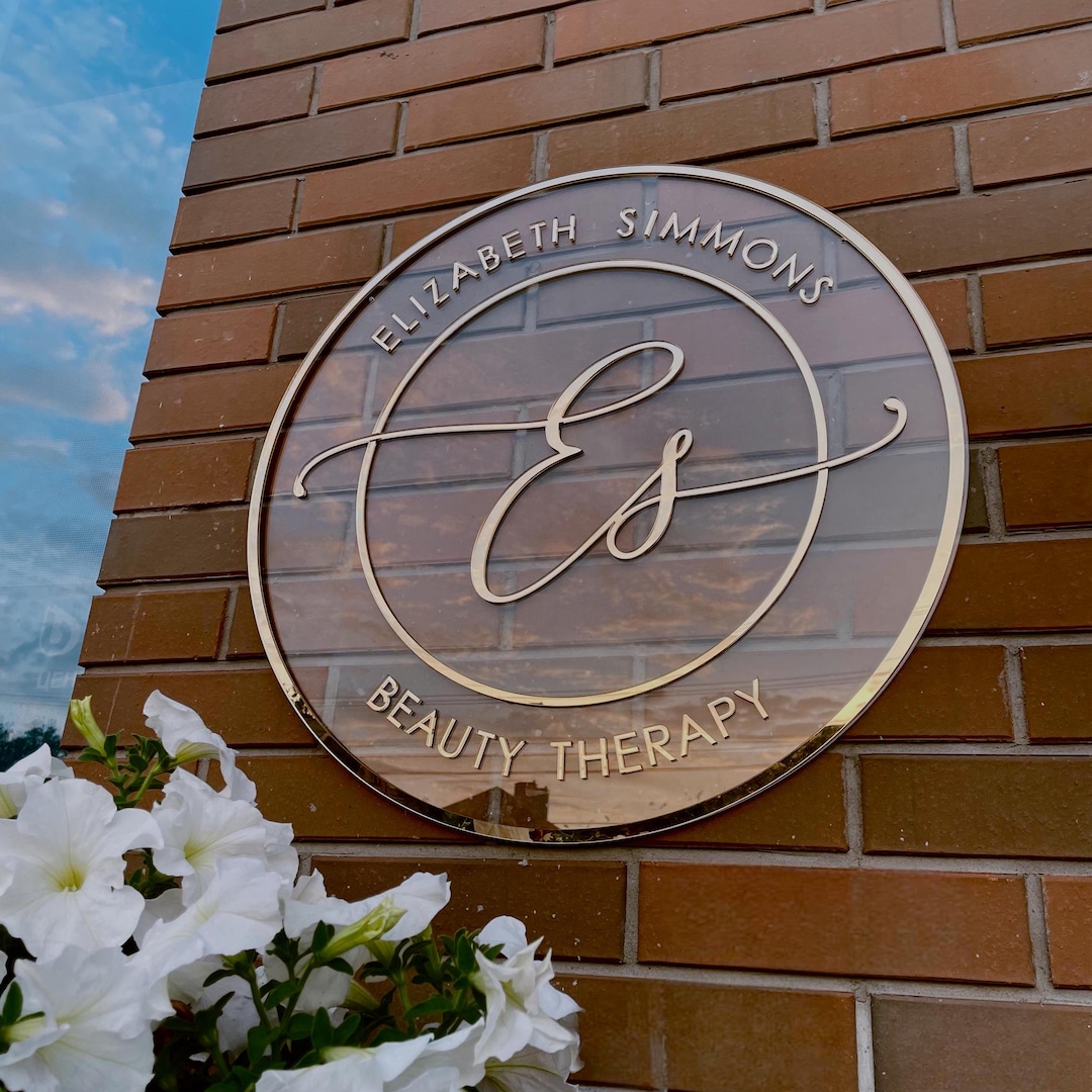 Custom Acrylic Business Wall Logo Sign for Salons, Beauty Bar, Office ...