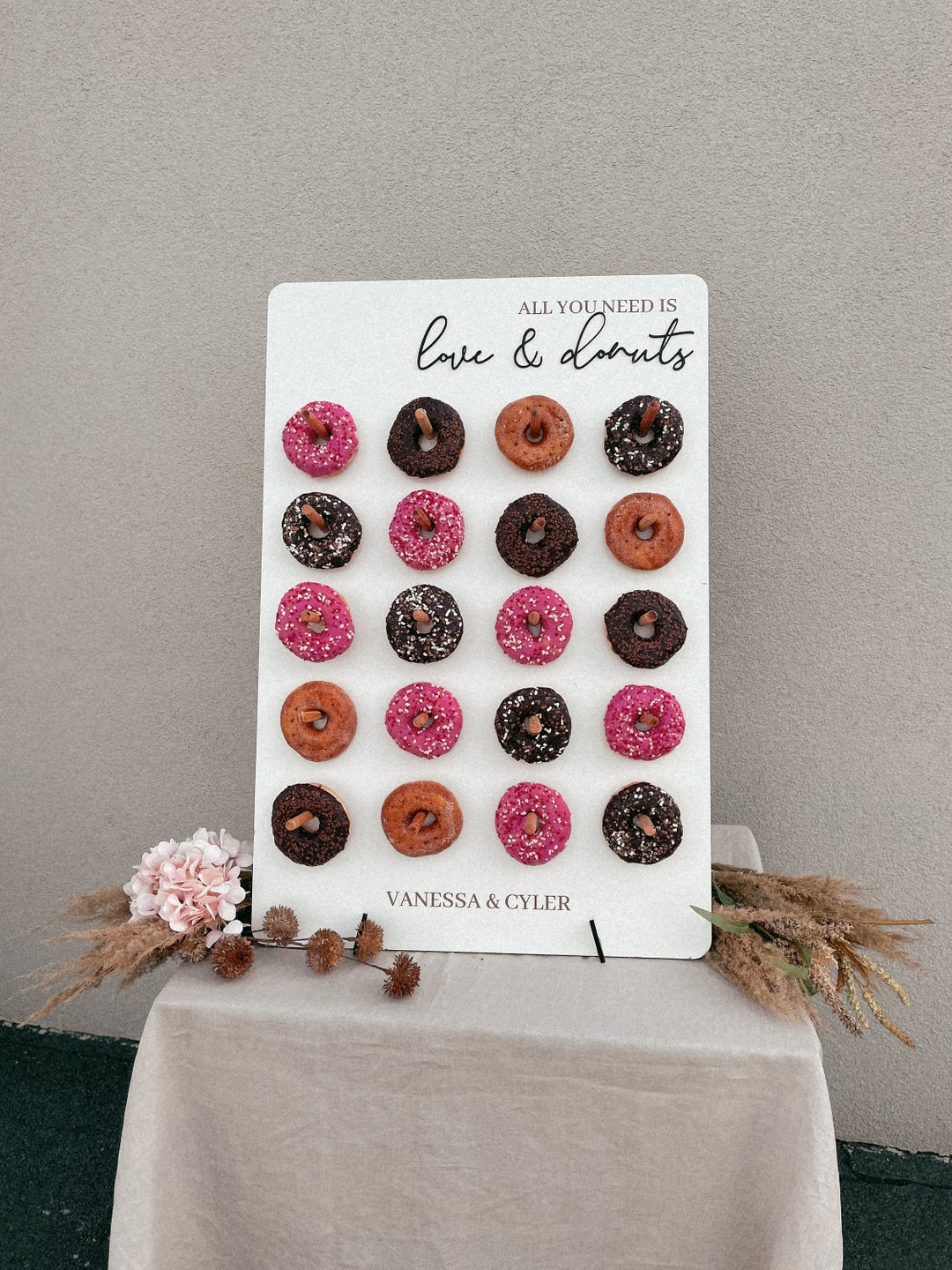 Personalized Donut Wall Wedding, Birthday Donut Party, Wedding Candy ...