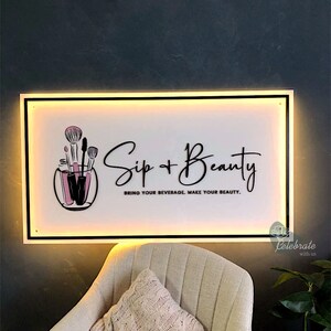 LED Business Logo Salon Reception Signage Neon Office Logo Sign Wall ...
