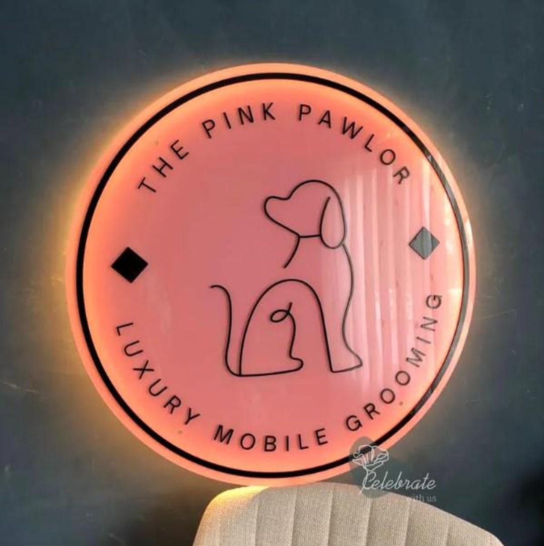 Customized Acrylic Logo Sign With Neon Lighting for Vet Clinic ...
