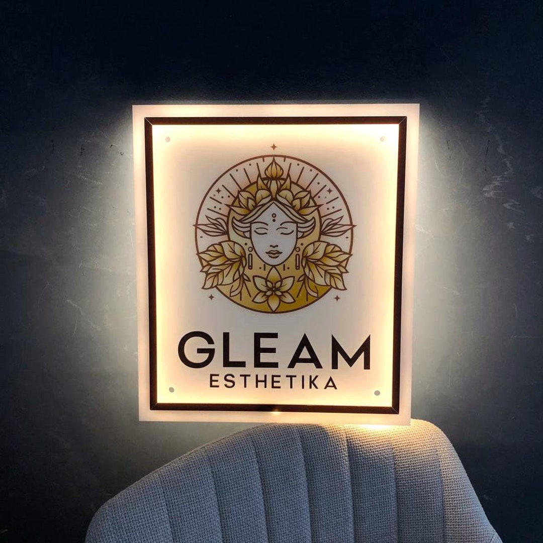 Custom Business Led Logo, Beauty Salon Reception Sign, Acrylic Outdoor ...