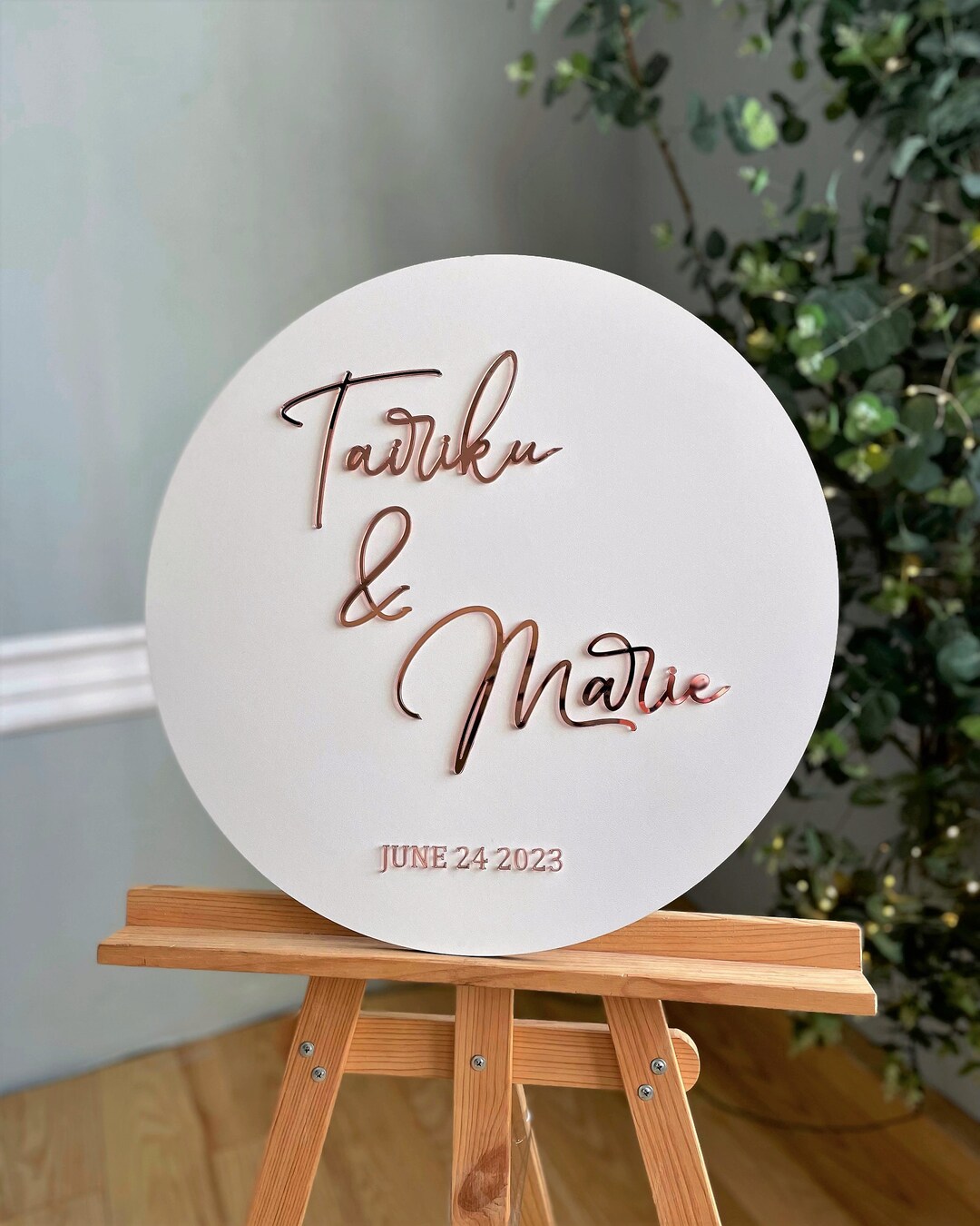 Acrylic Wedding Sign, Modern Wedding Sign, Acrylic Name Sign, Rose Gold ...