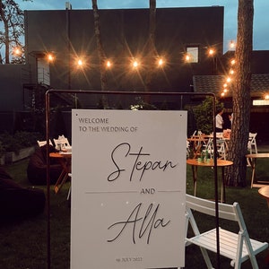 Wedding Names Acrylic Sign Reception Wedding Sign Classic Engagement ...