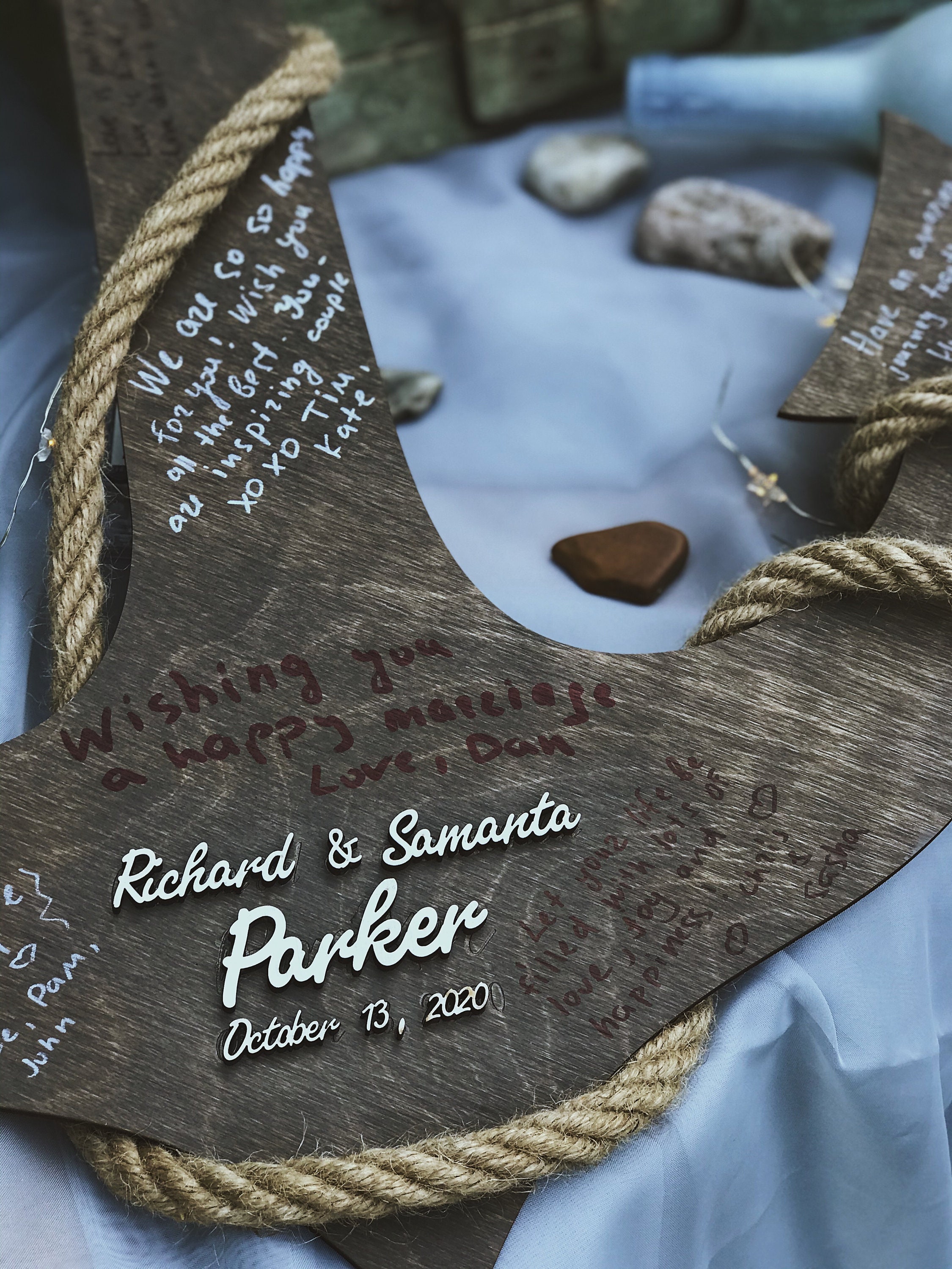 Anchor Wedding Guest Book Nautical Wedding Sign Navy Wedding | Etsy