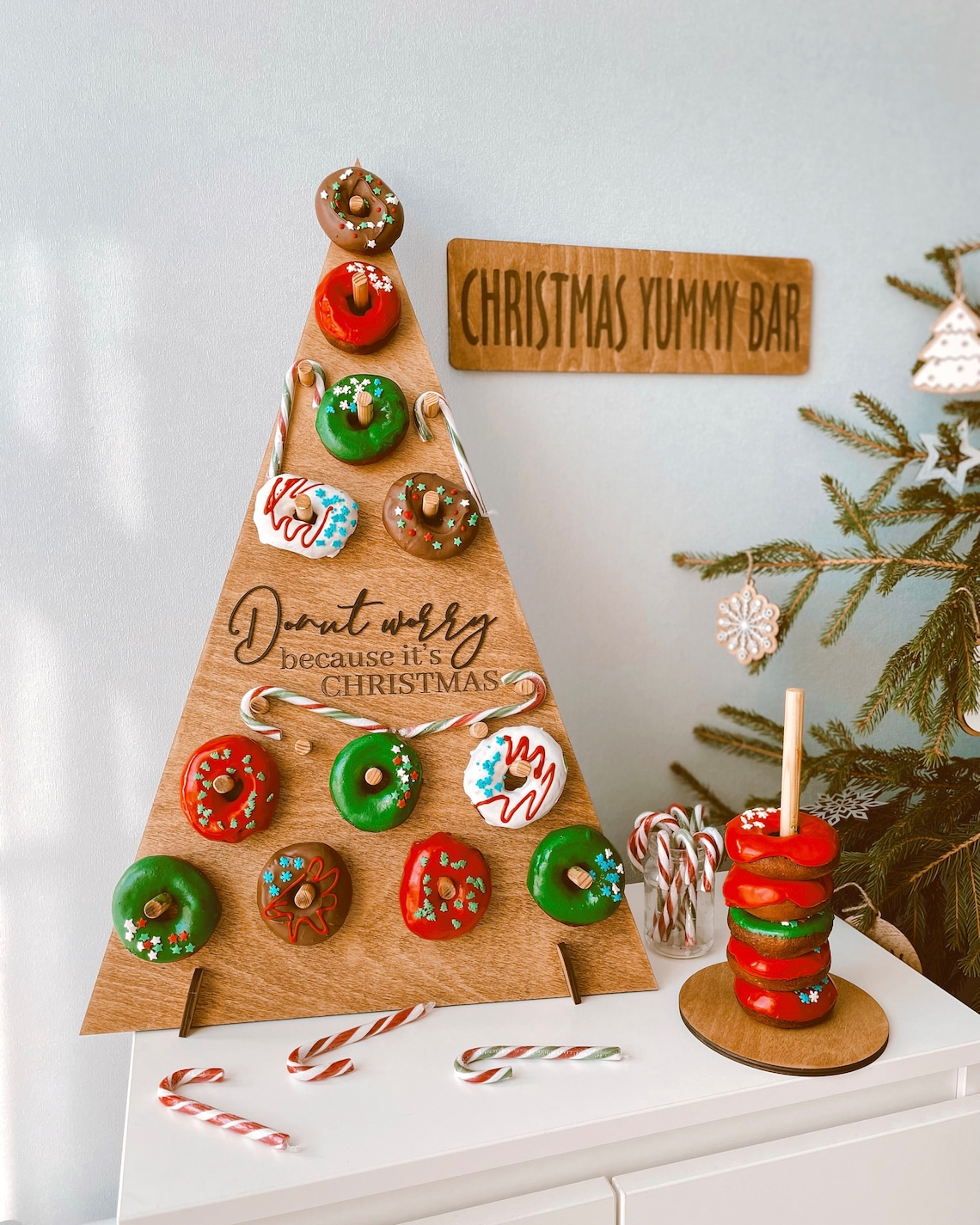 Christmas Donut Stand Personalized Christmas Tree Donut Wall - Etsy
