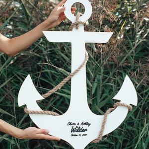 Anchor Wedding Guest Book, Nautical Wedding Sign, Navy Wedding Sign ...
