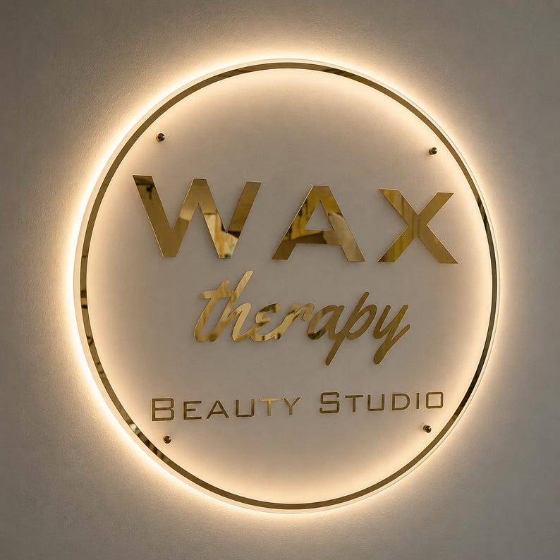 Custom Logo Sign, Acrylic LED Business Sign, Beauty Salon Logo Sign ...